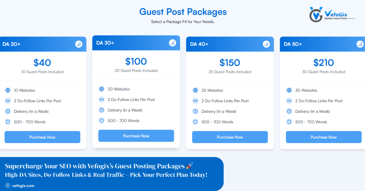 SEO Guest Posting Packages | High Authority Links | Vefogix